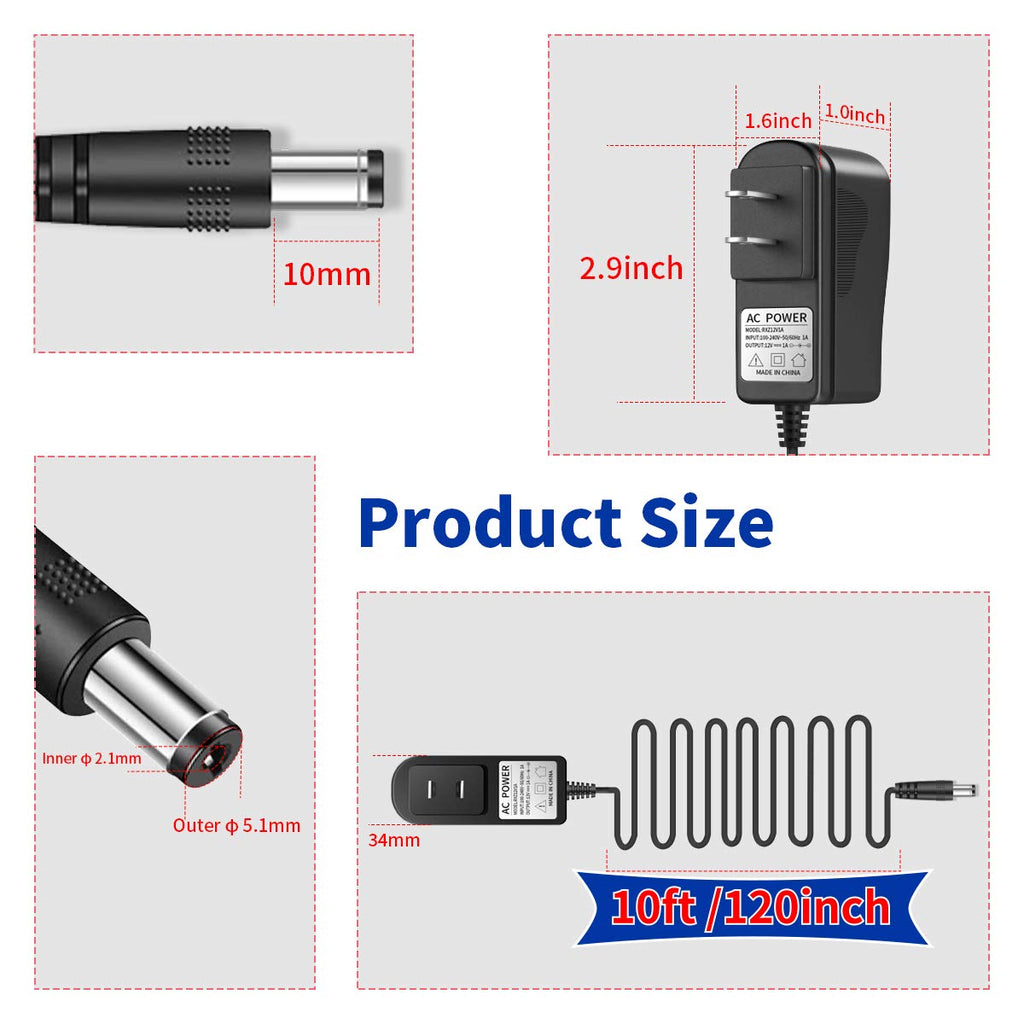 2-pack Key Accessories 5V 2A DC Power Supply With 11 Tips - Universal ...