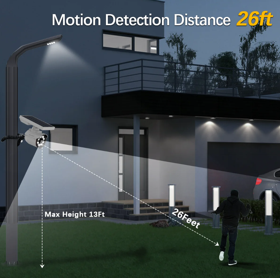 Solar Motion Sensor Light Outdoor with Bracket for Garden, Yard ...